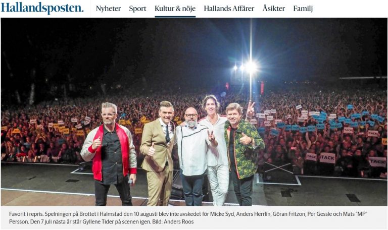 Hallandsposten interview with Per Gessle about Gyllene Tider’s new ...